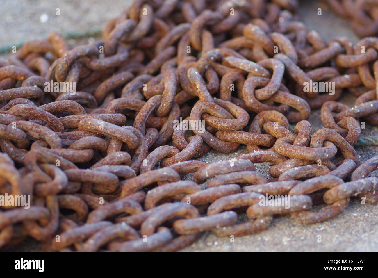 Close Up of a Rusty Chain. St Monans, Fife, Scotland, UK Stock Photo ...