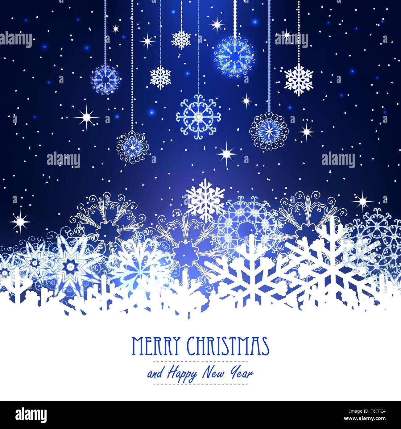 Abstract Christmas Background. Snowflakes, night sky Stock Vector Image ...