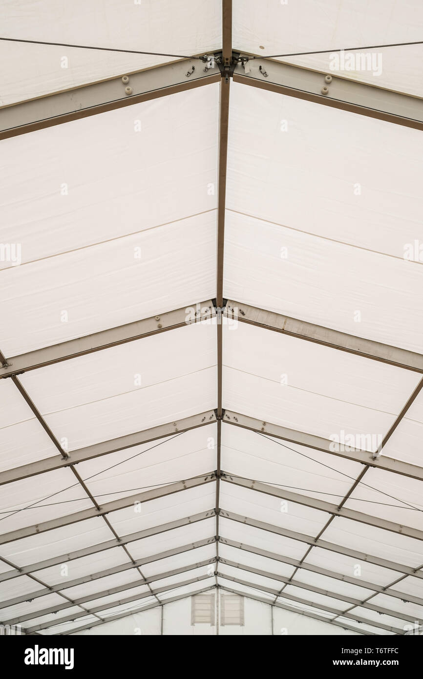 inside a clear span marquee (aluminium framework marquee Stock Photo ...