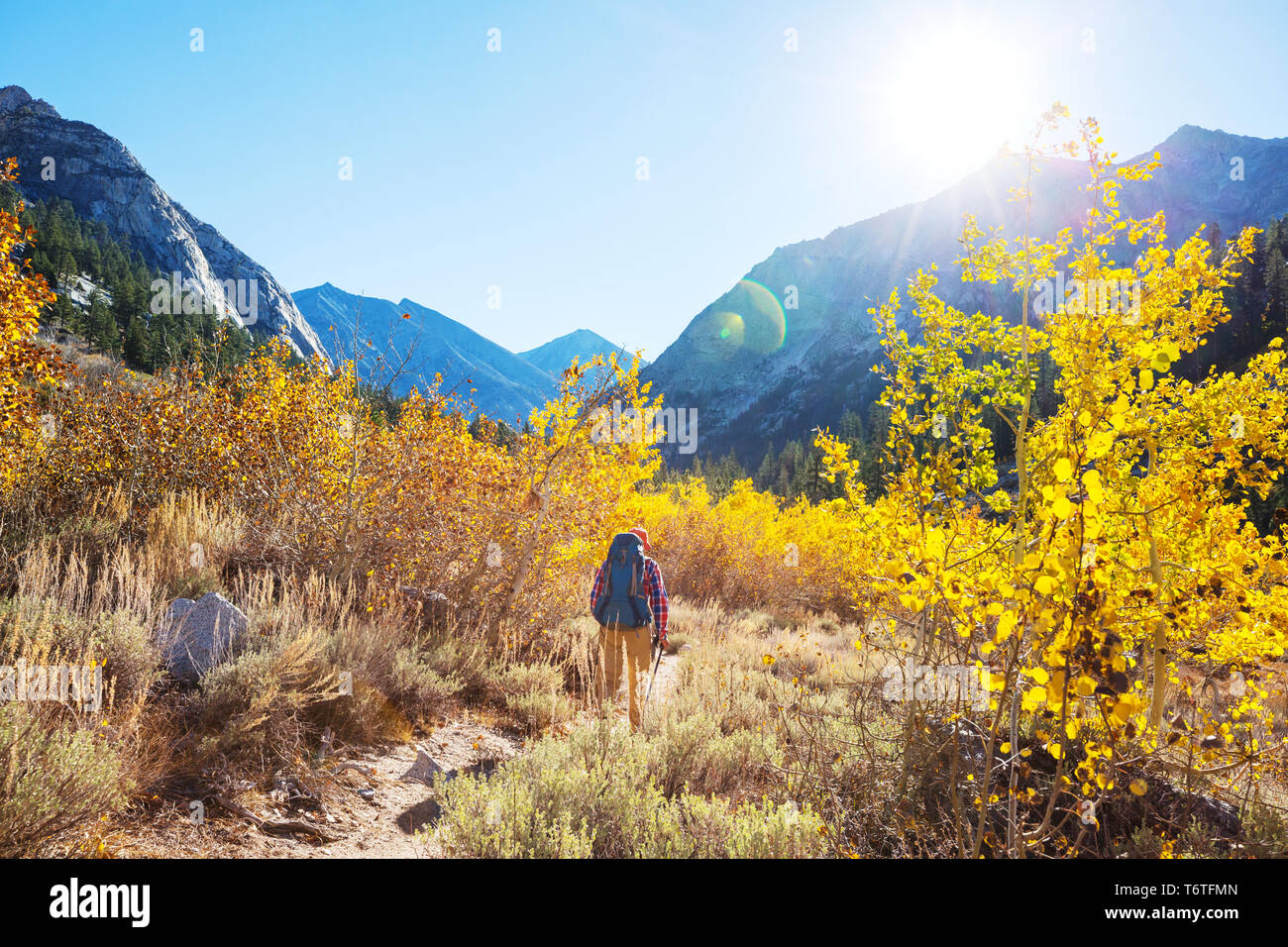 Hike in autumn season Stock Photo - Alamy