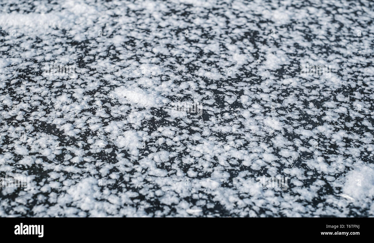 snow flakes on the frozen lake Stock Photo - Alamy