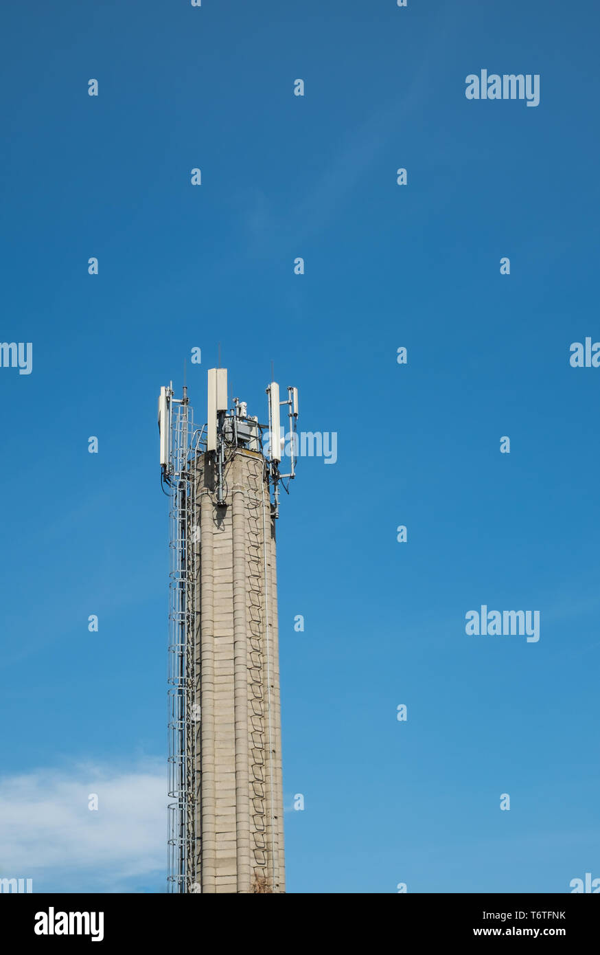 telecommunication concrete tower with antennas Stock Photo - Alamy