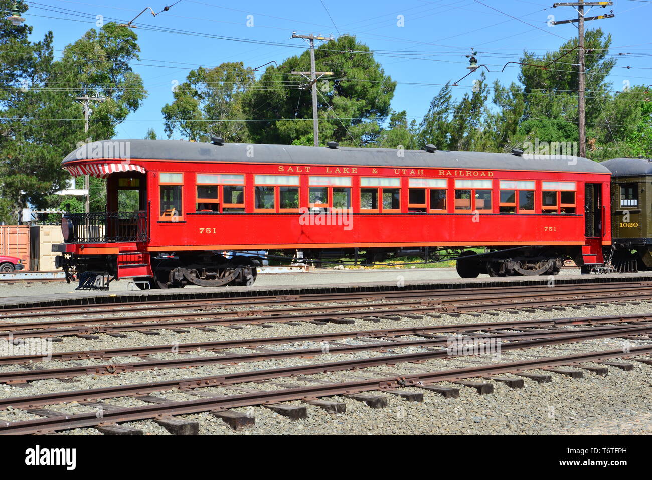 A early 1900's American electric train Stock Photo - Alamy