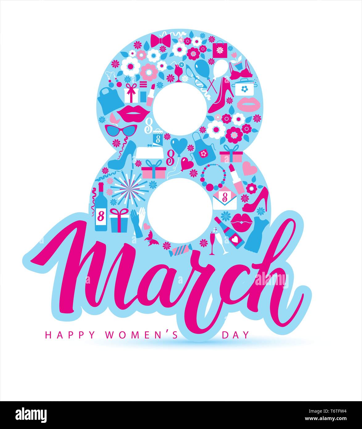 8 March vector card of icons Stock Vector Image & Art - Alamy