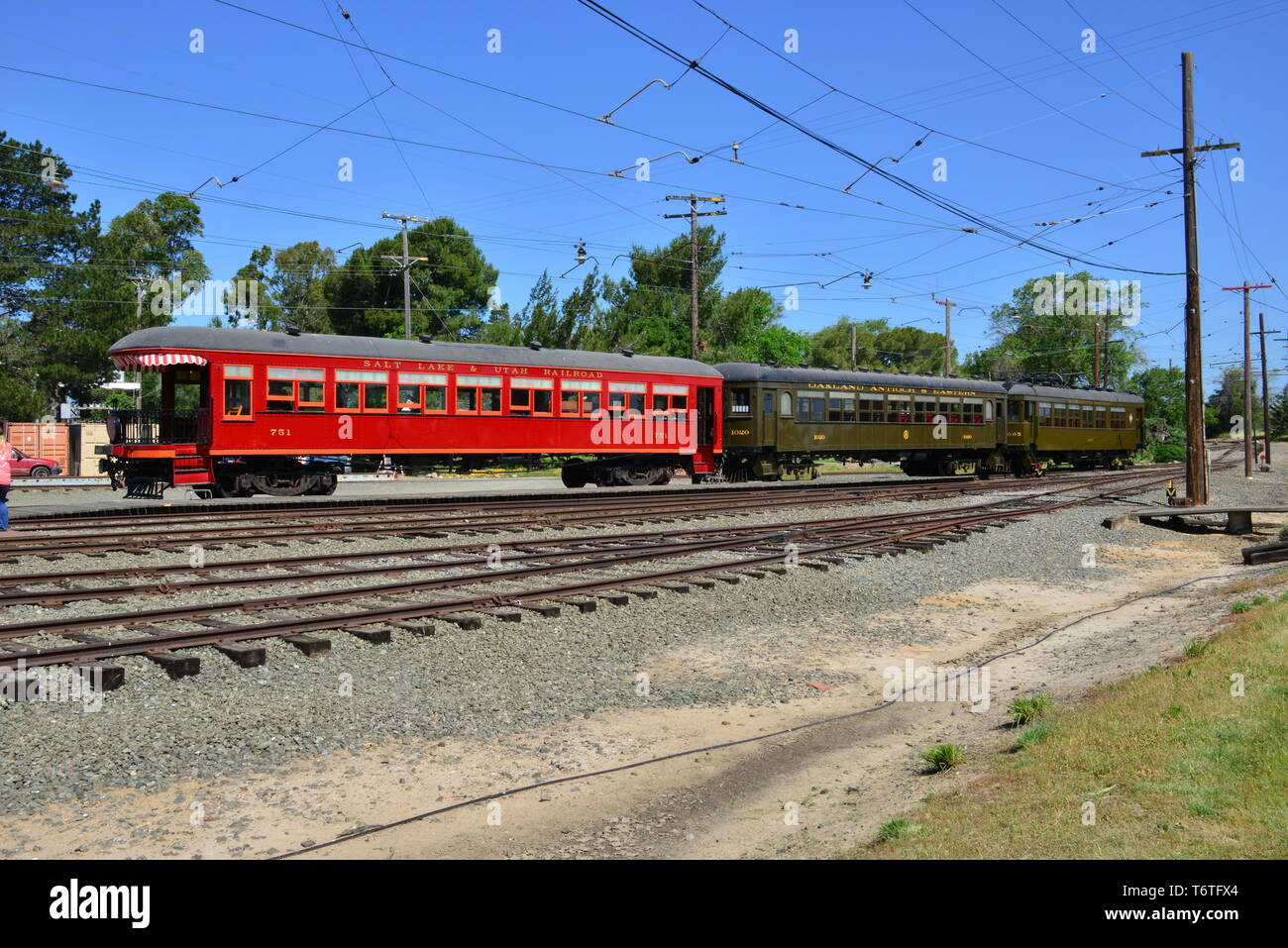 A early 1900's American electric train Stock Photo - Alamy