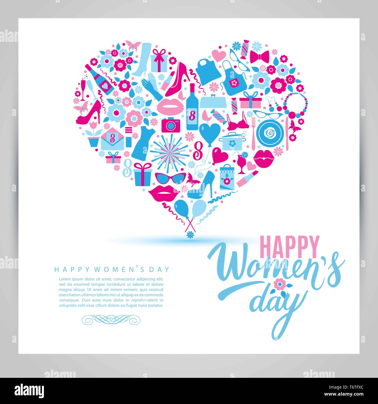 8 March vector cards of icons Stock Vector Image & Art - Alamy