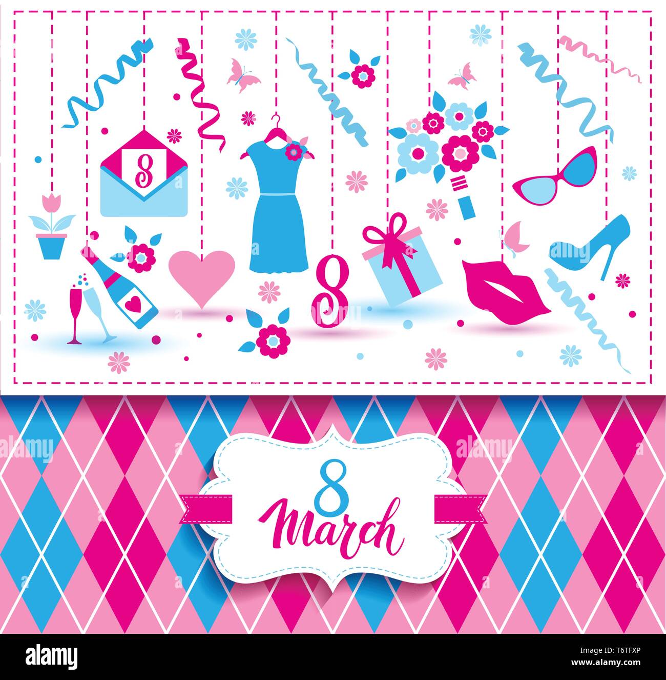 8 March vector card of icons Stock Vector Image & Art - Alamy