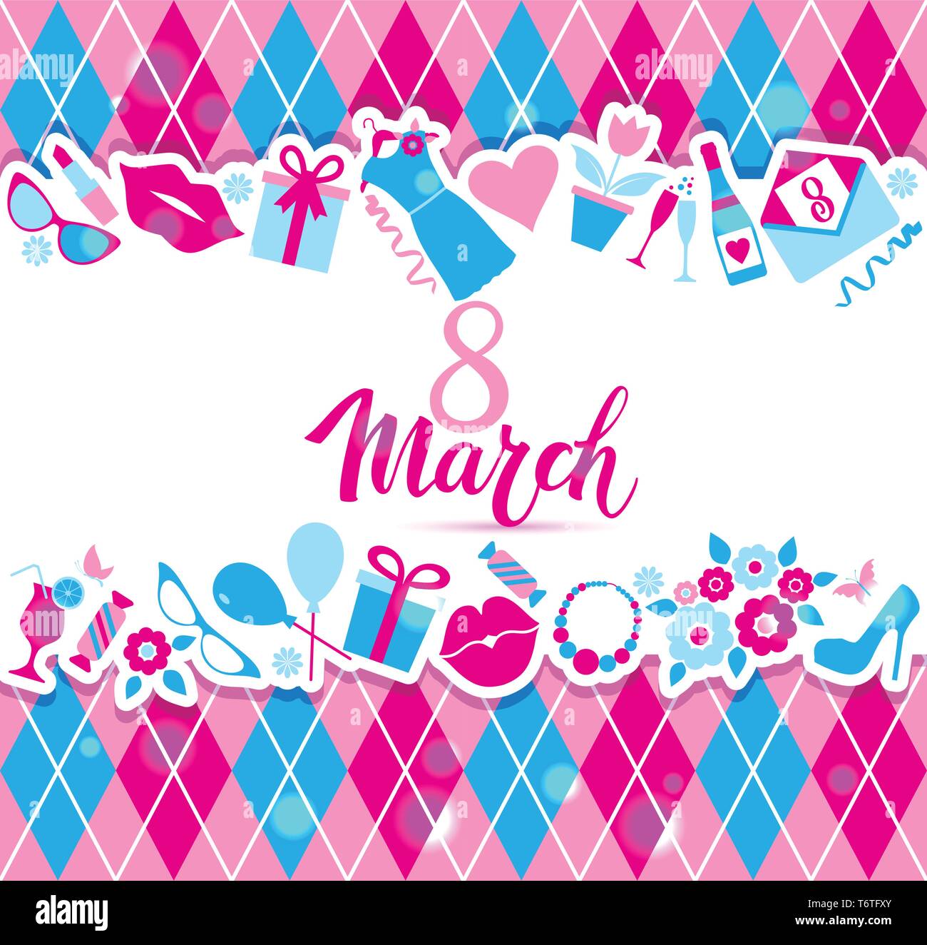 8 March vector card of icons Stock Vector Image & Art - Alamy