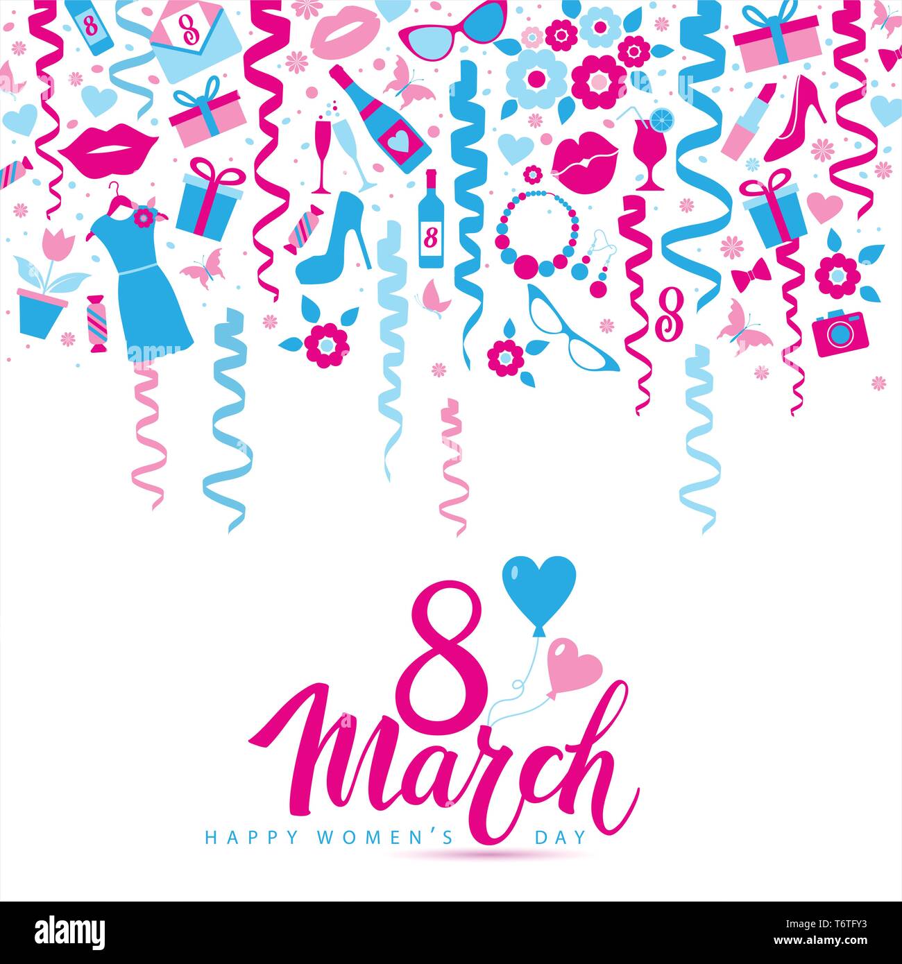 8 March vector card of icons Stock Vector Image & Art - Alamy