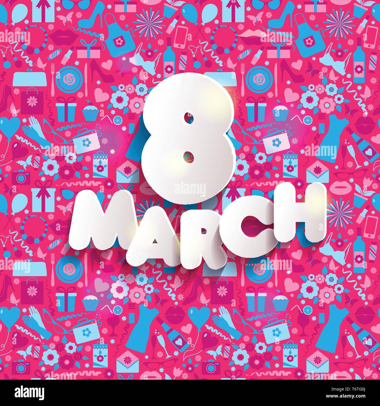 8 March vector card of icons Stock Vector Image & Art - Alamy