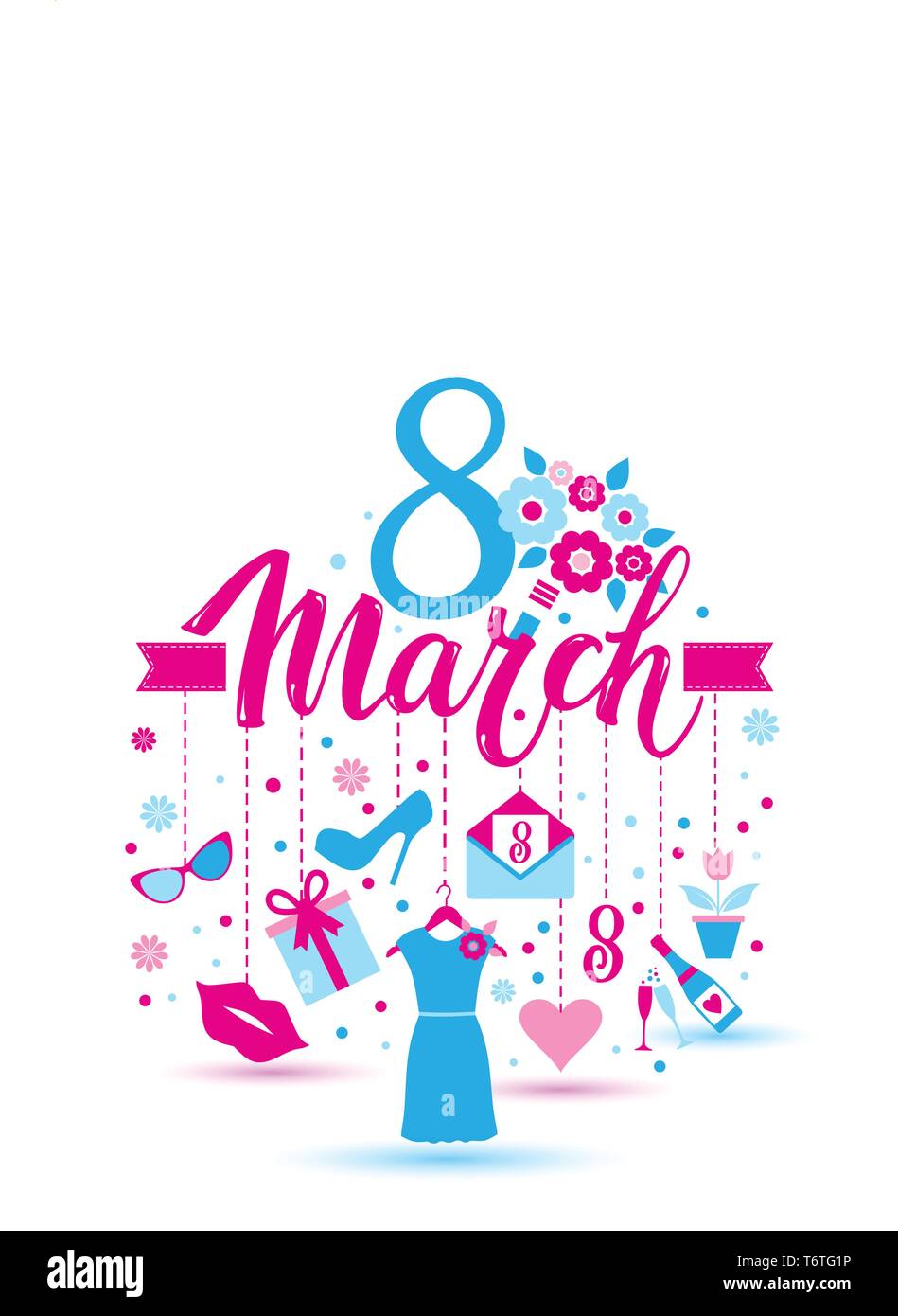 8 March vector card of icons Stock Vector Image & Art - Alamy