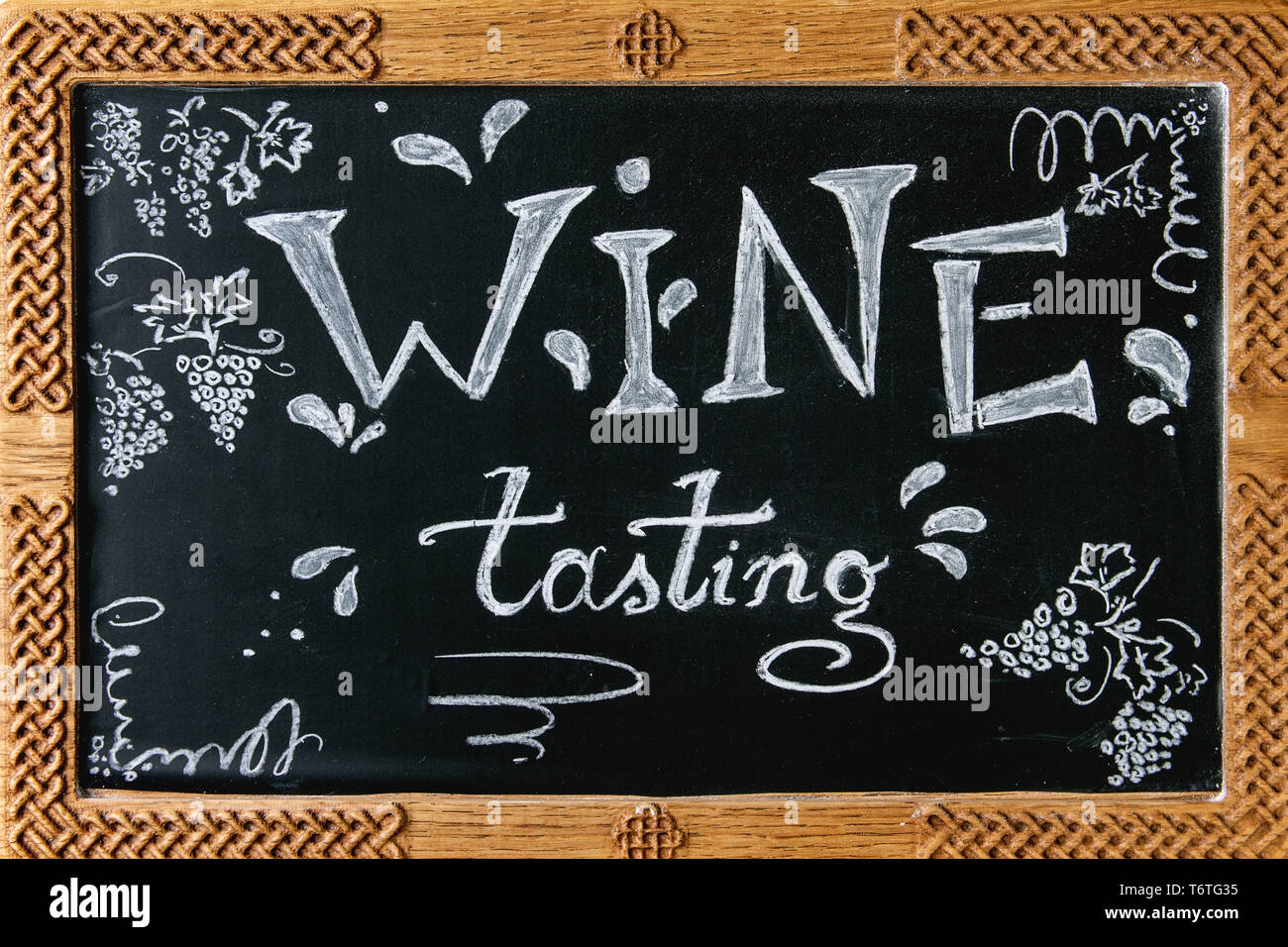 Wine tasting lettering Stock Photo - Alamy