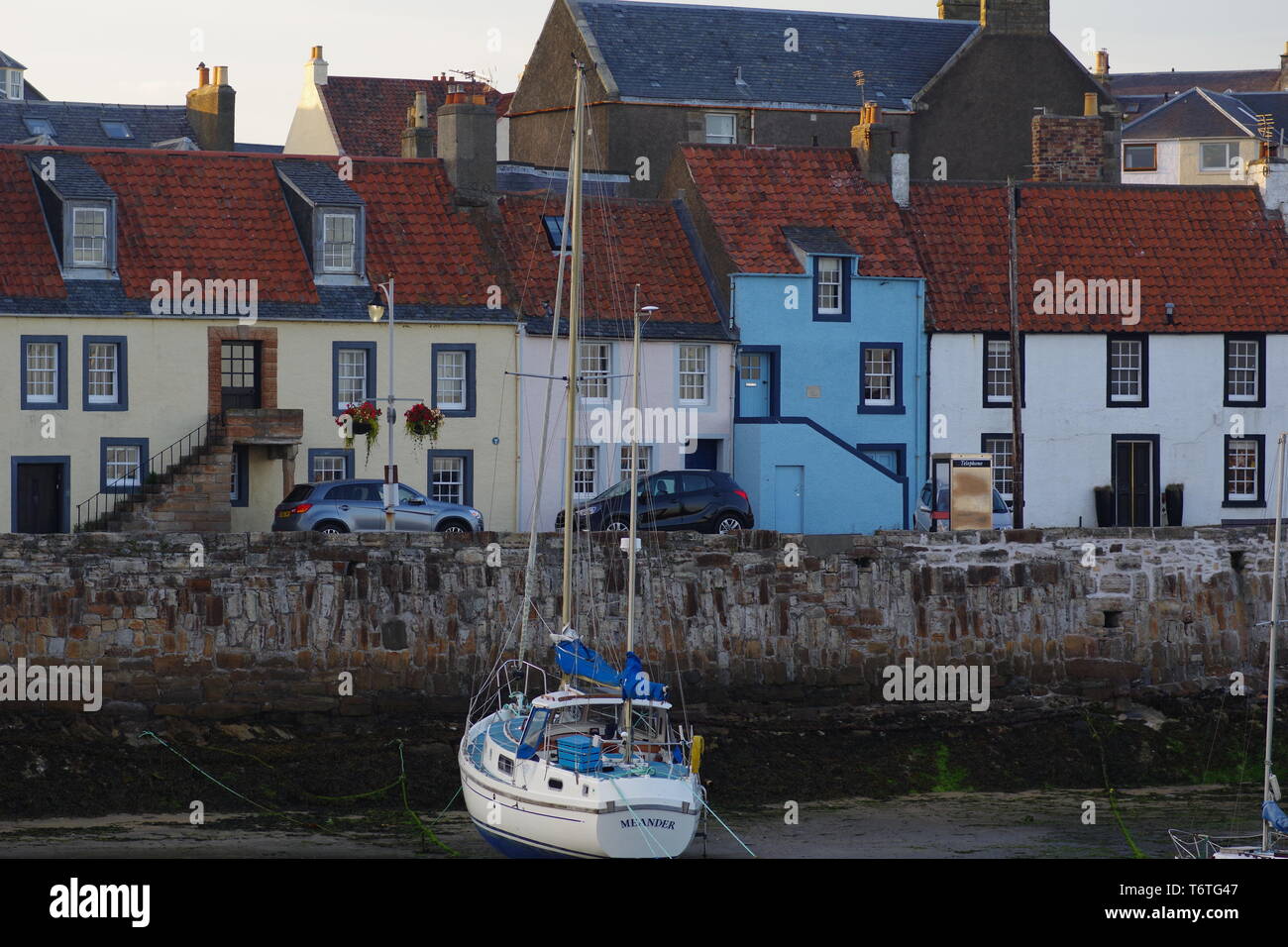 Colourful Fishing Cottages at St Monans, Fife, Scotland, UK Stock Photo ...