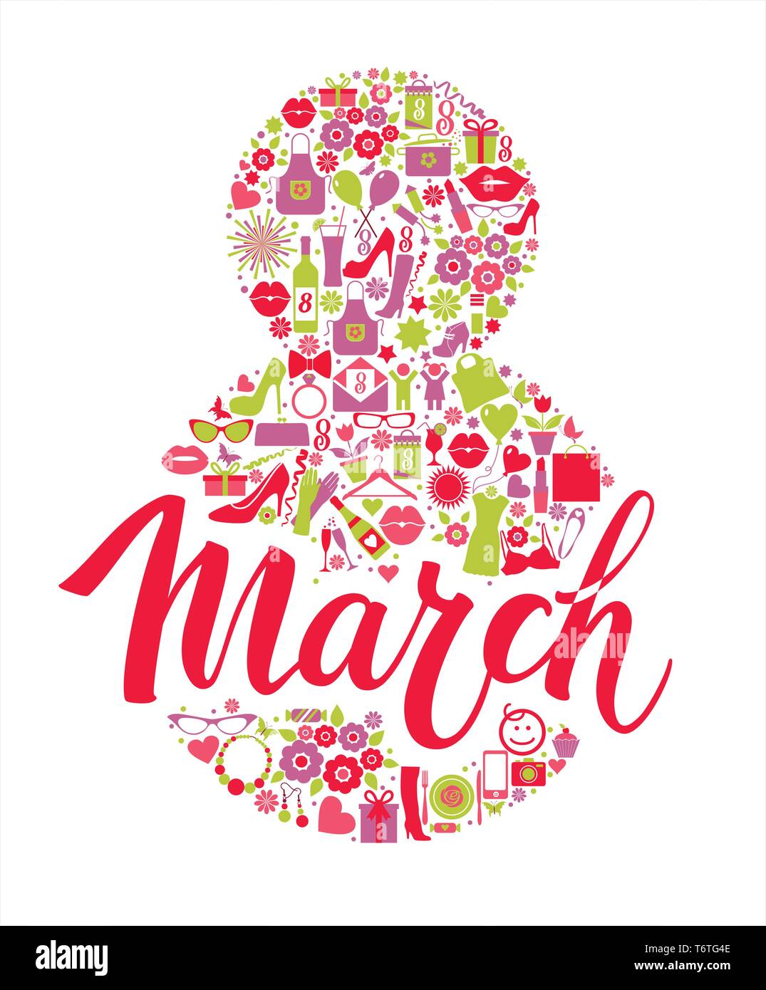 8 March vector card of icons Stock Vector Image & Art - Alamy