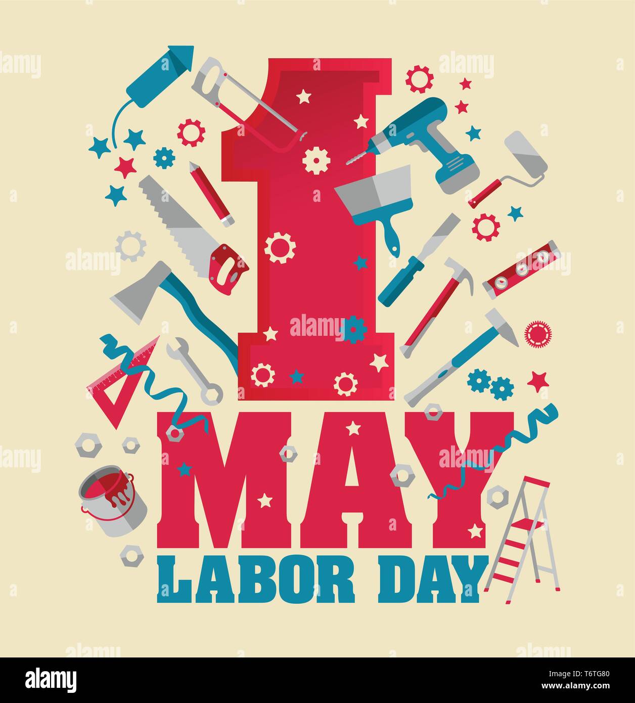 1 May Labour Day Poster or Banner. Vector Illustration Stock Vector ...