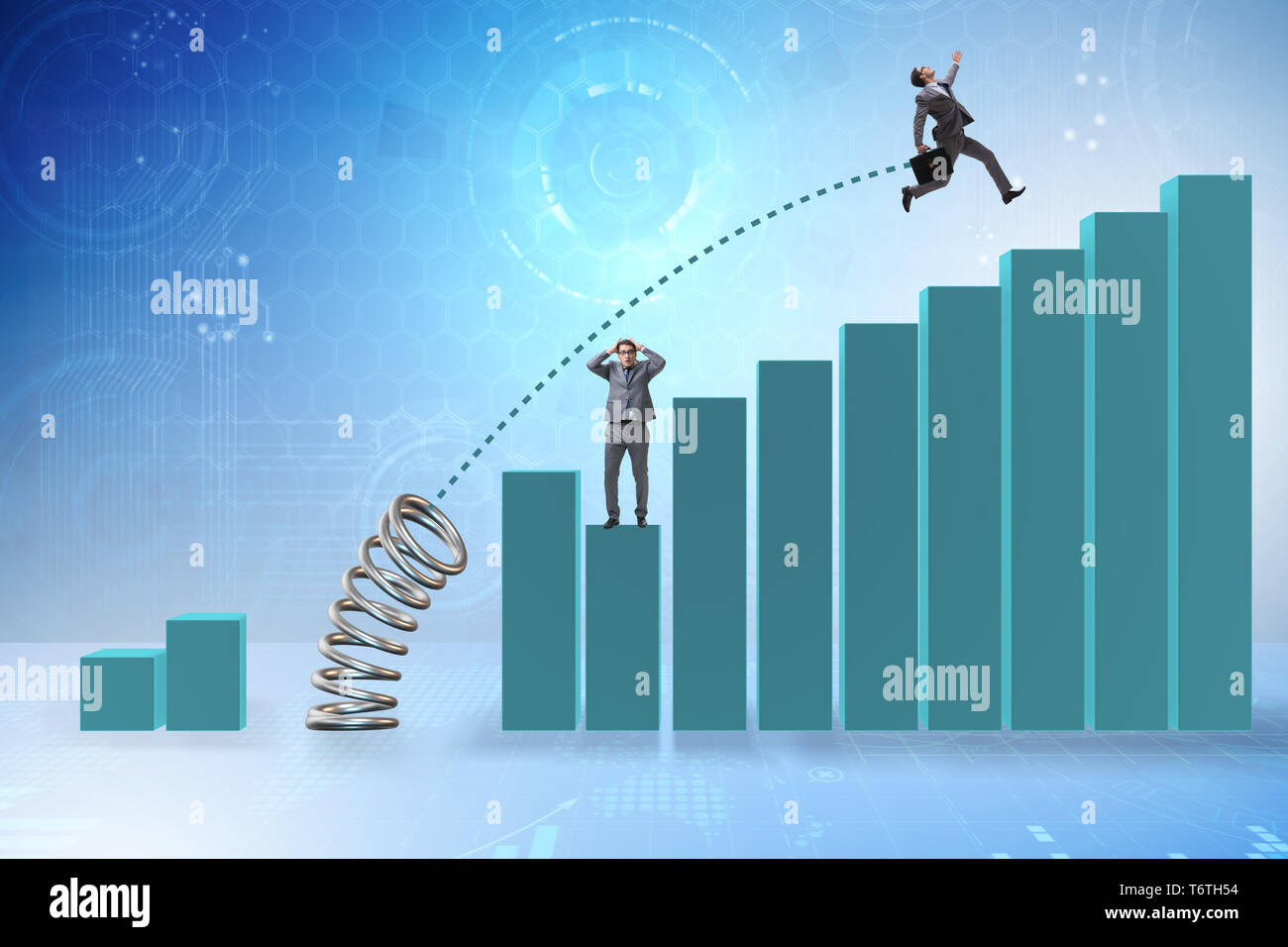 Leapfrogging businessman hi-res stock photography and images - Alamy