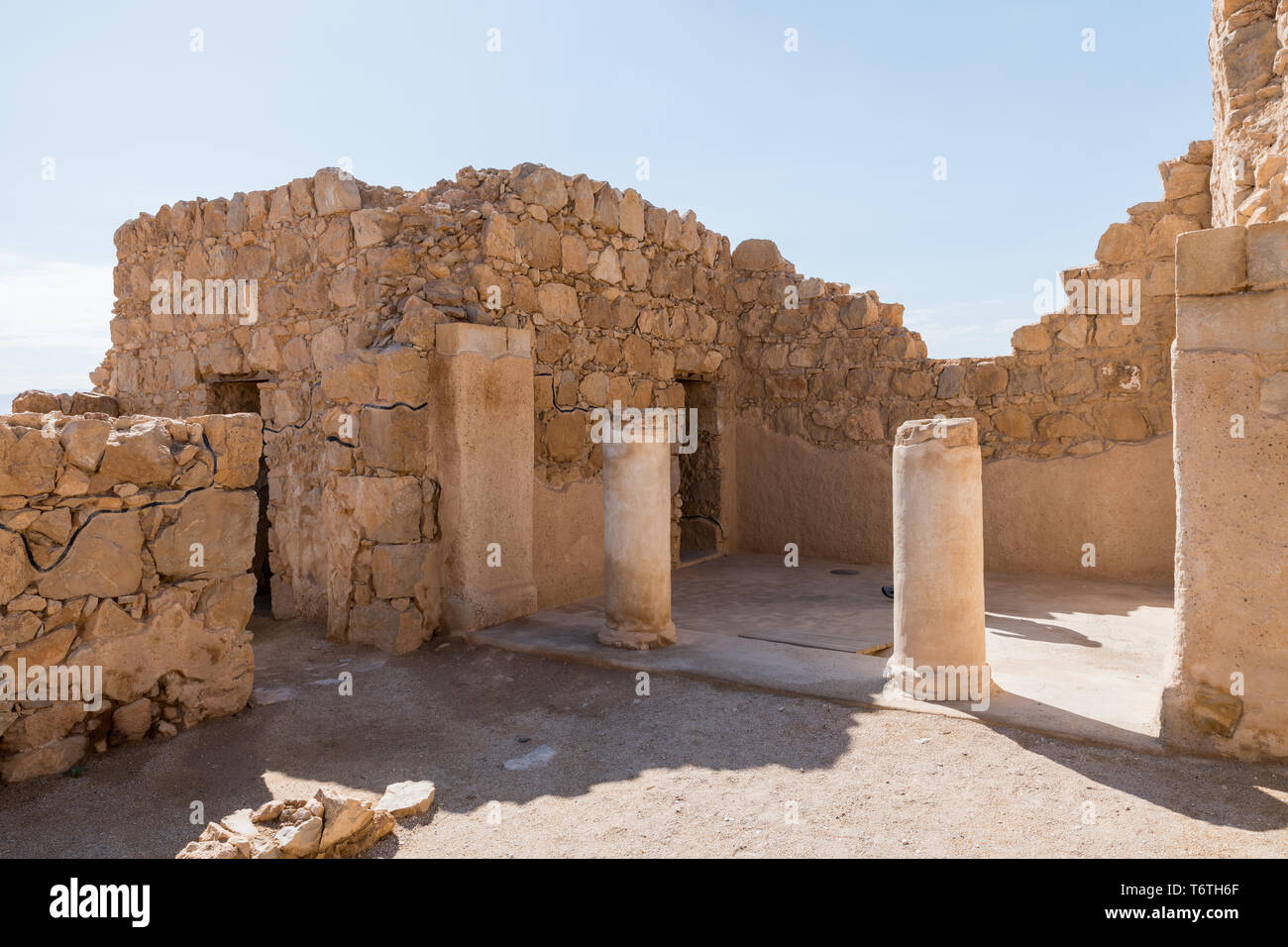 Ruins of the ancient Masada fortress in Israel,build by Herod the great ...