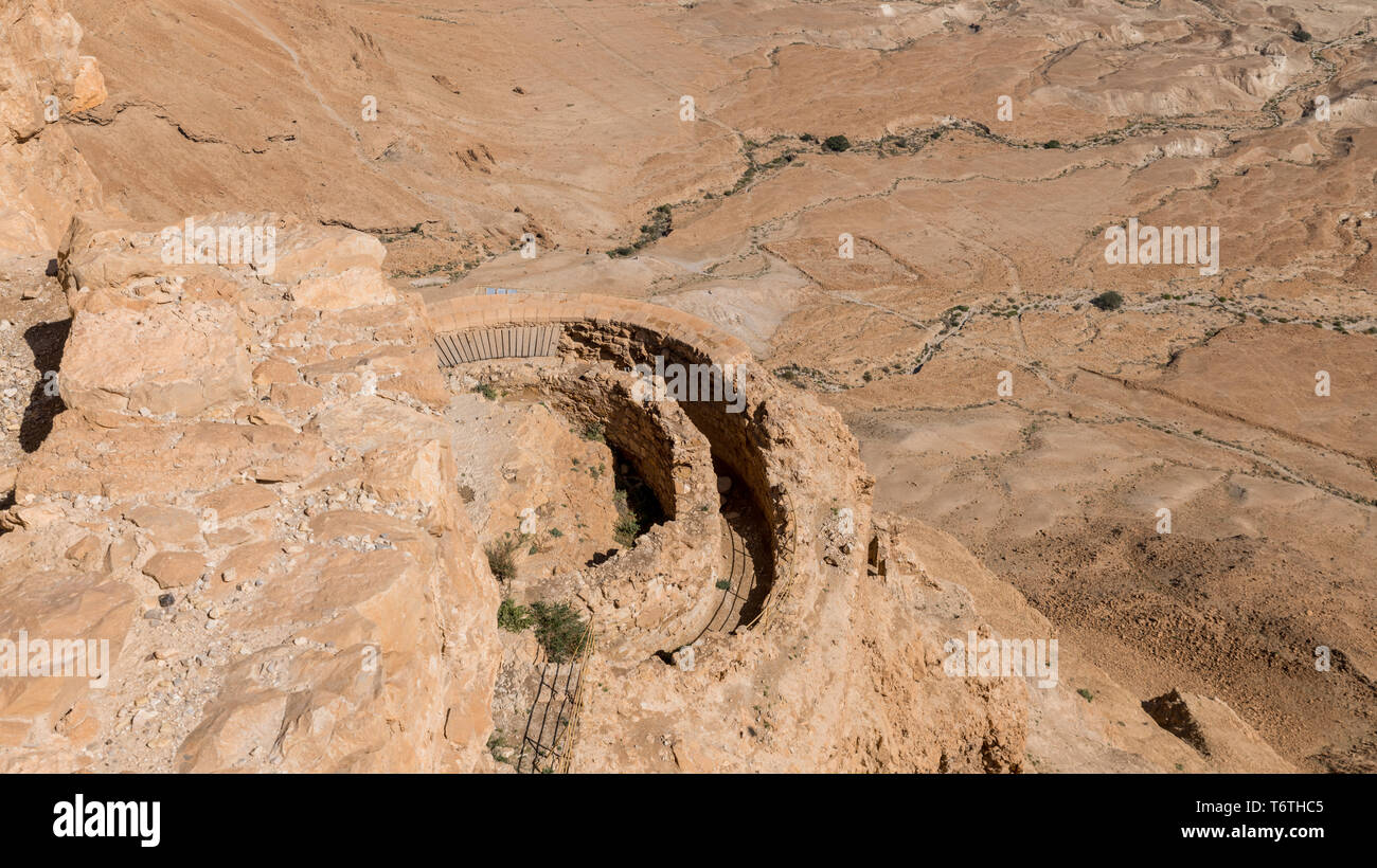 Ruins of the ancient Masada fortress in Israel,build by Herod the great ...