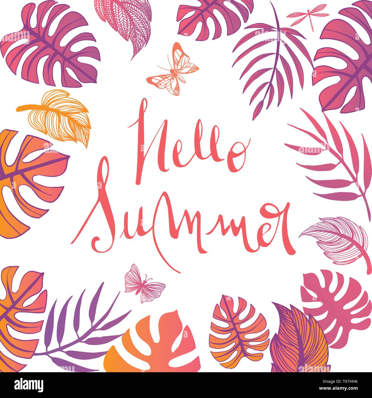 Sweet summer illustration doodles full vector background Stock Vector ...