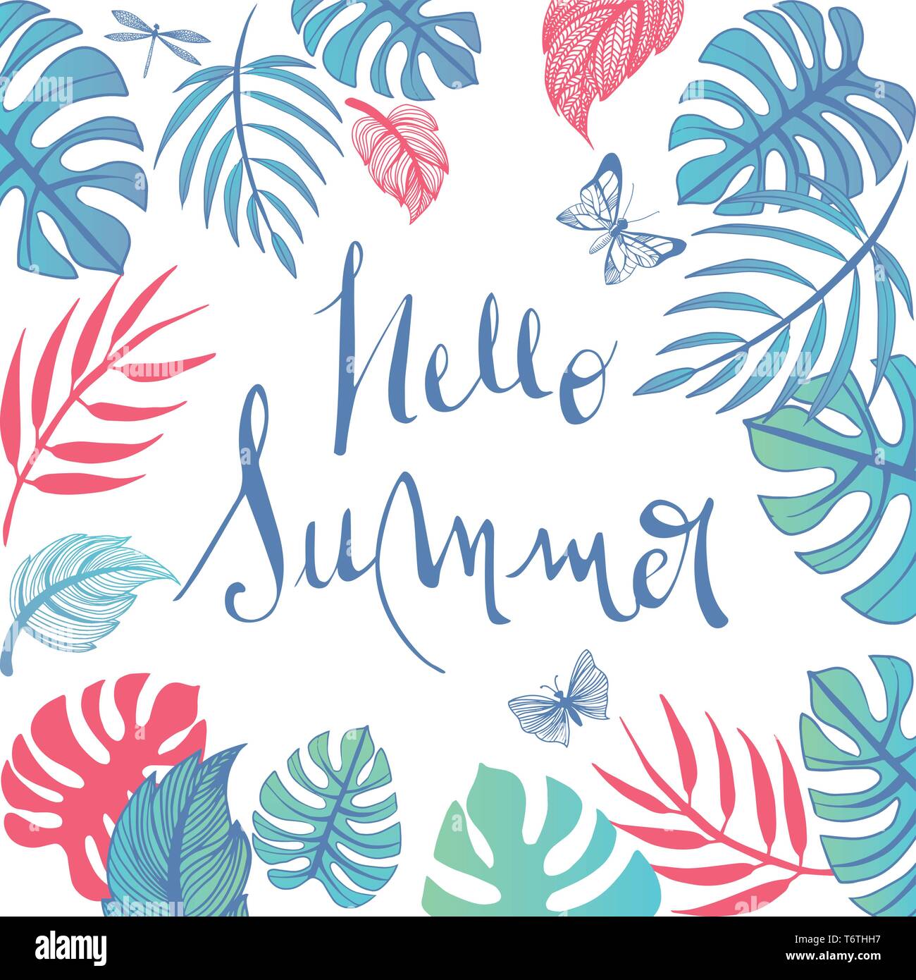 Sweet summer illustration doodles full vector background Stock Vector ...