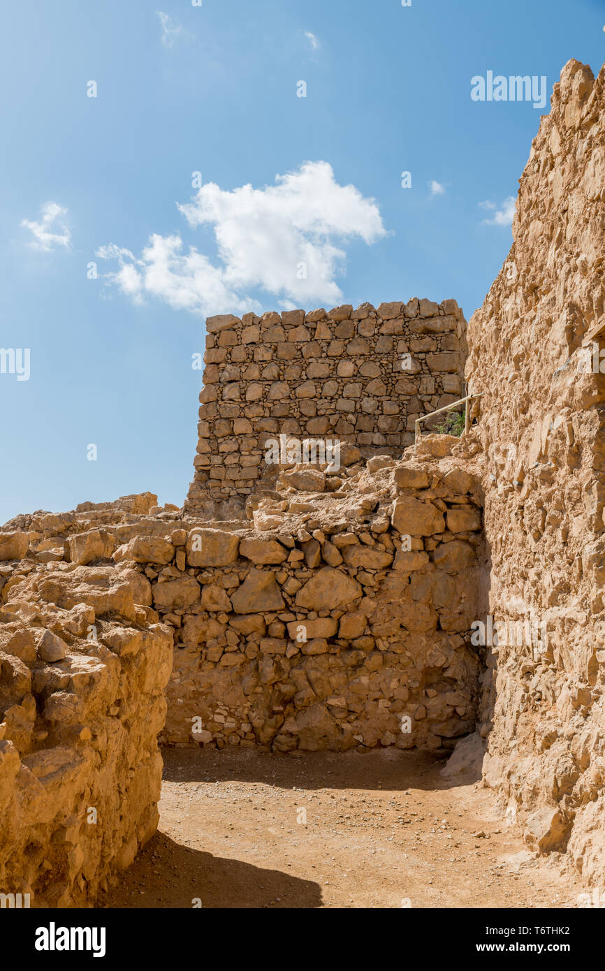 Ruins of the ancient Masada fortress in Israel,build by Herod the great ...