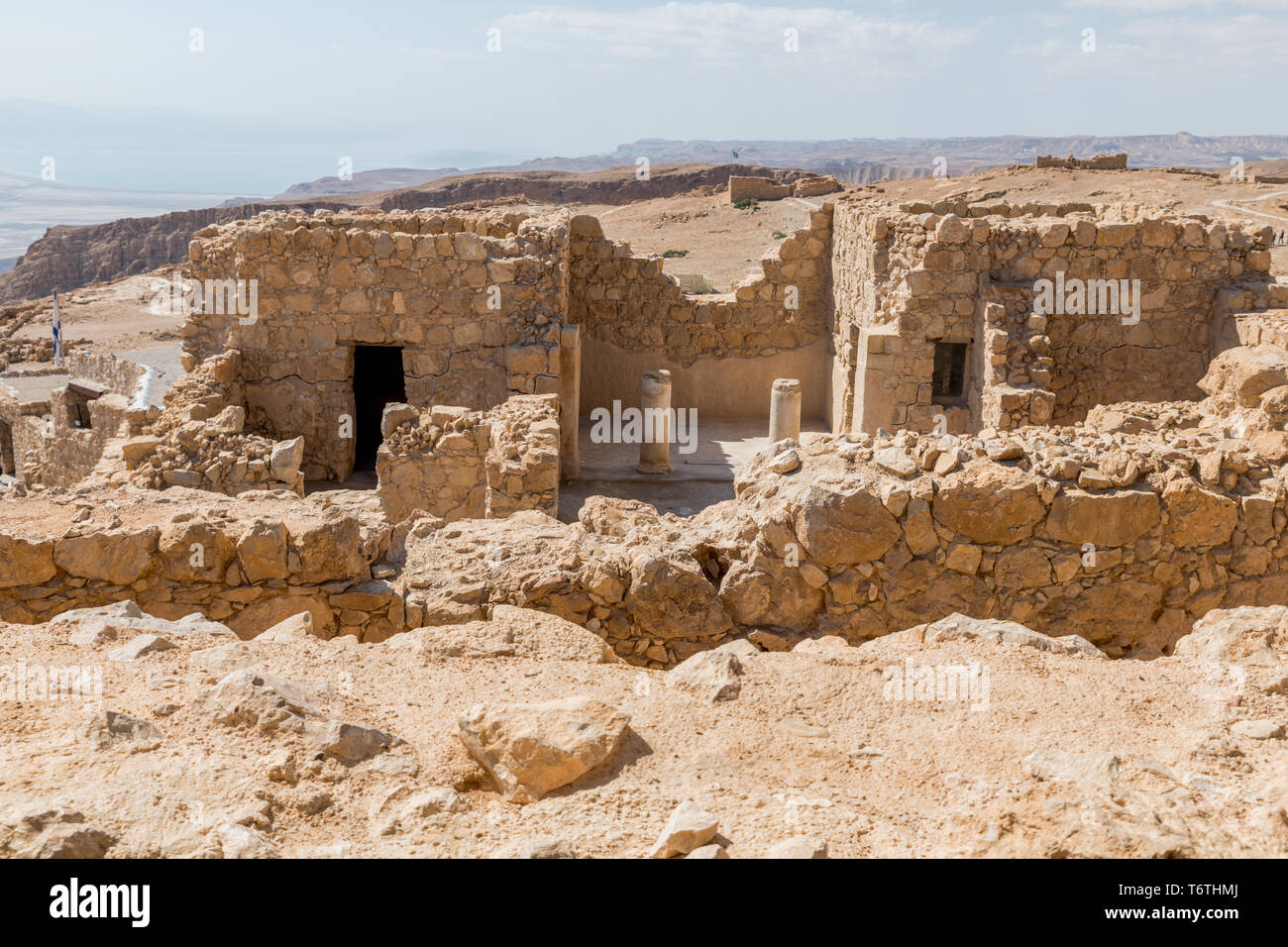Ruins of the ancient Masada fortress in Israel,build by Herod the great ...