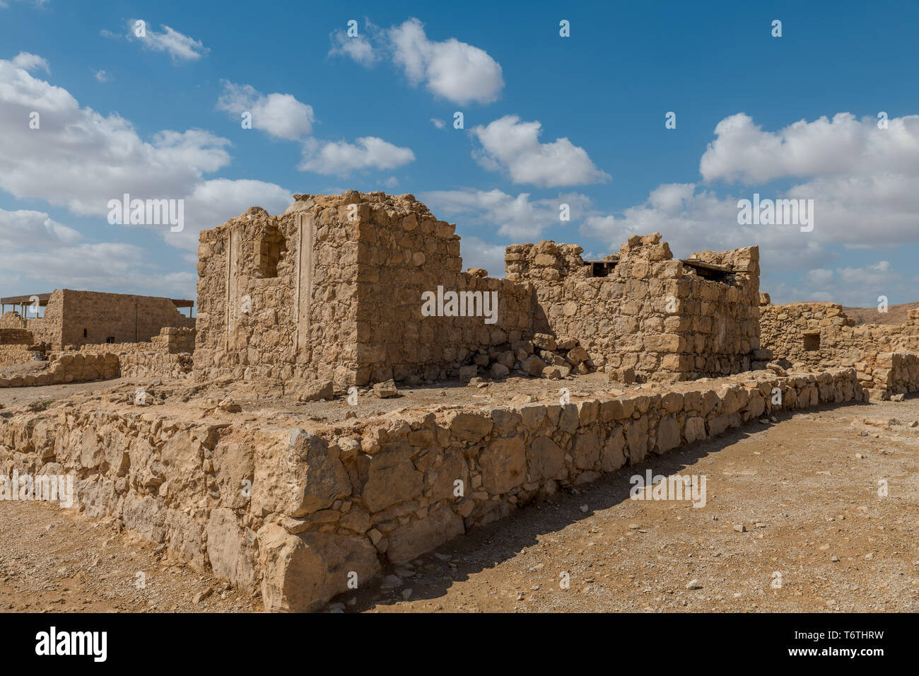 Ruins of the ancient Masada fortress in Israel,build by Herod the great ...