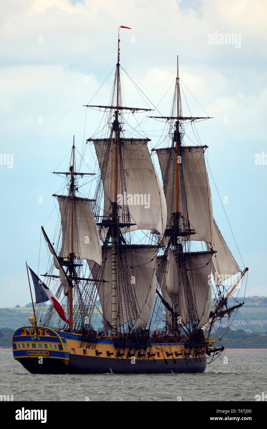 L'Hermione,French, 12-pounde,Concorde-class, frigate, France Navy ...