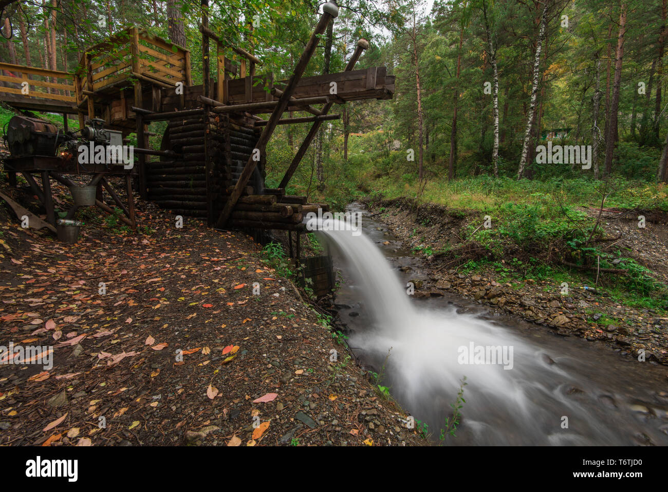 Rustic watermill with wheel Stock Photo - Alamy