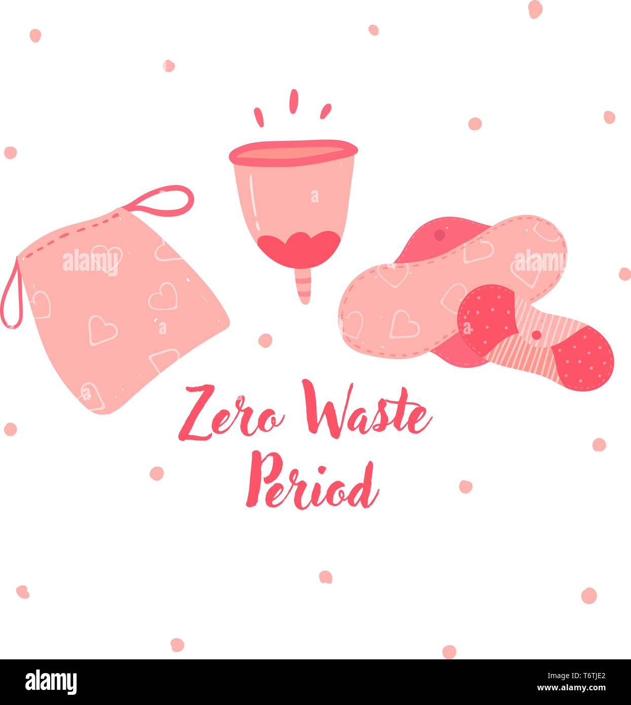 Zero waste menstrual cup and hygiene cycle pads Stock Vector Image ...