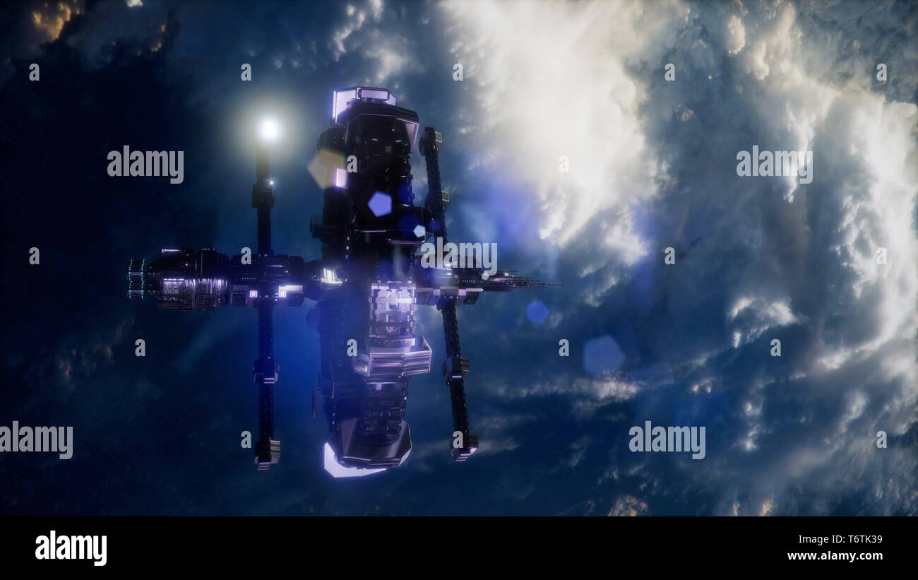 Earth and outer space station iss Stock Photo - Alamy