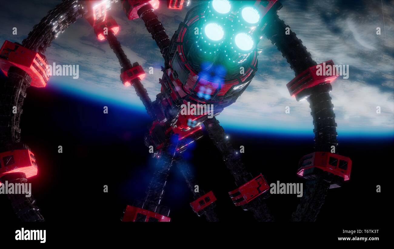 Earth and outer space station iss Stock Photo - Alamy