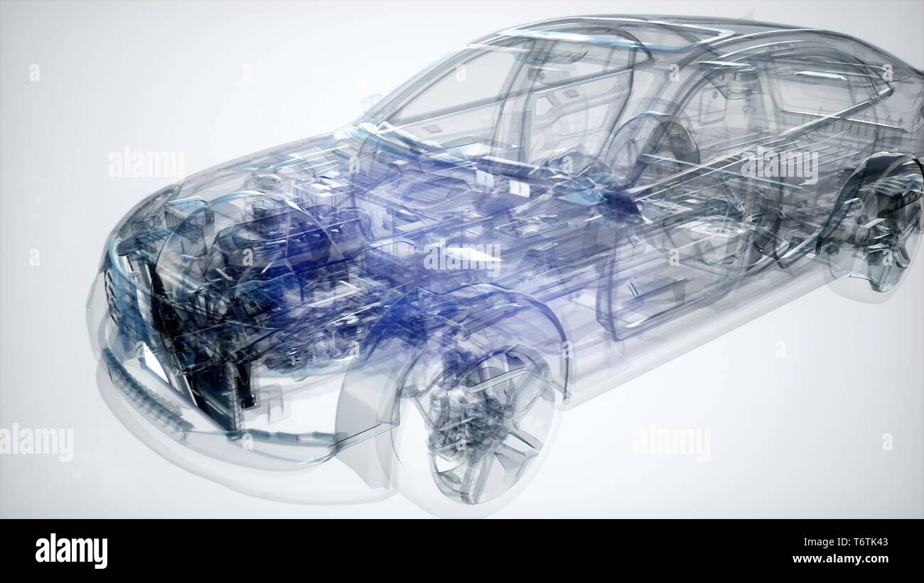 Holographic animation of 3D wireframe car model Stock Photo - Alamy