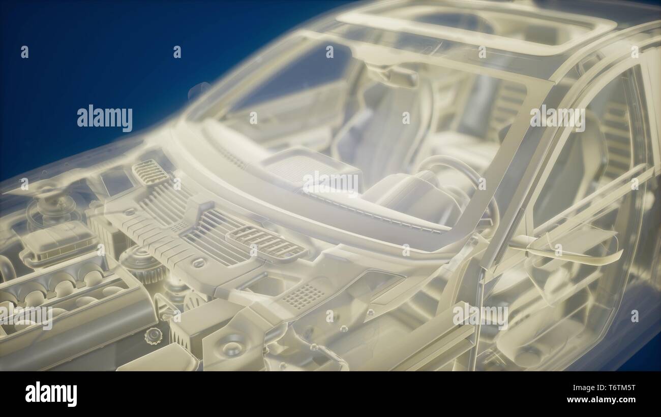 Detailed Car Engine and Other Parts Stock Photo - Alamy