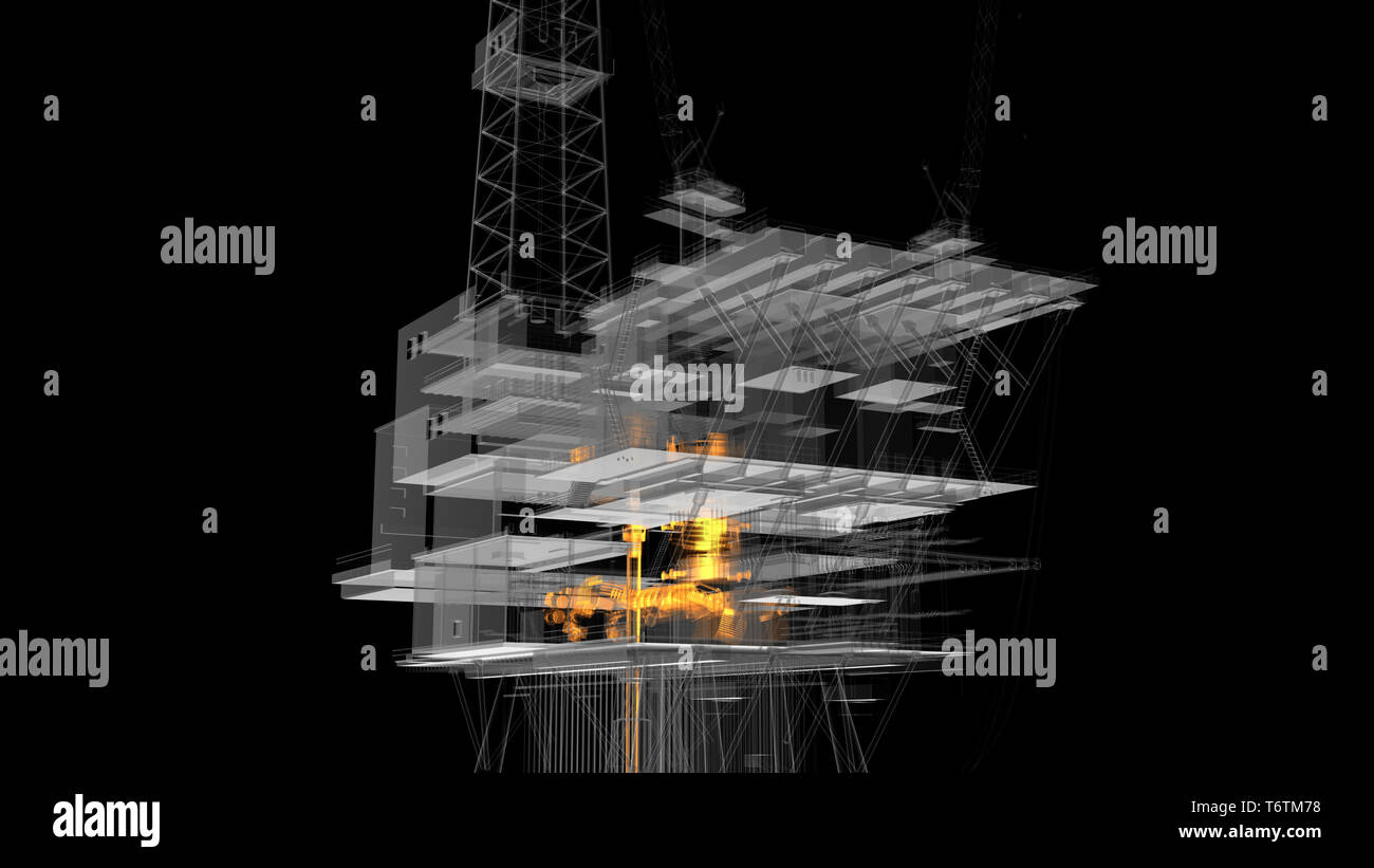 Loop Rotate Oil and Gas CentralPprocessing Platform Stock Photo - Alamy
