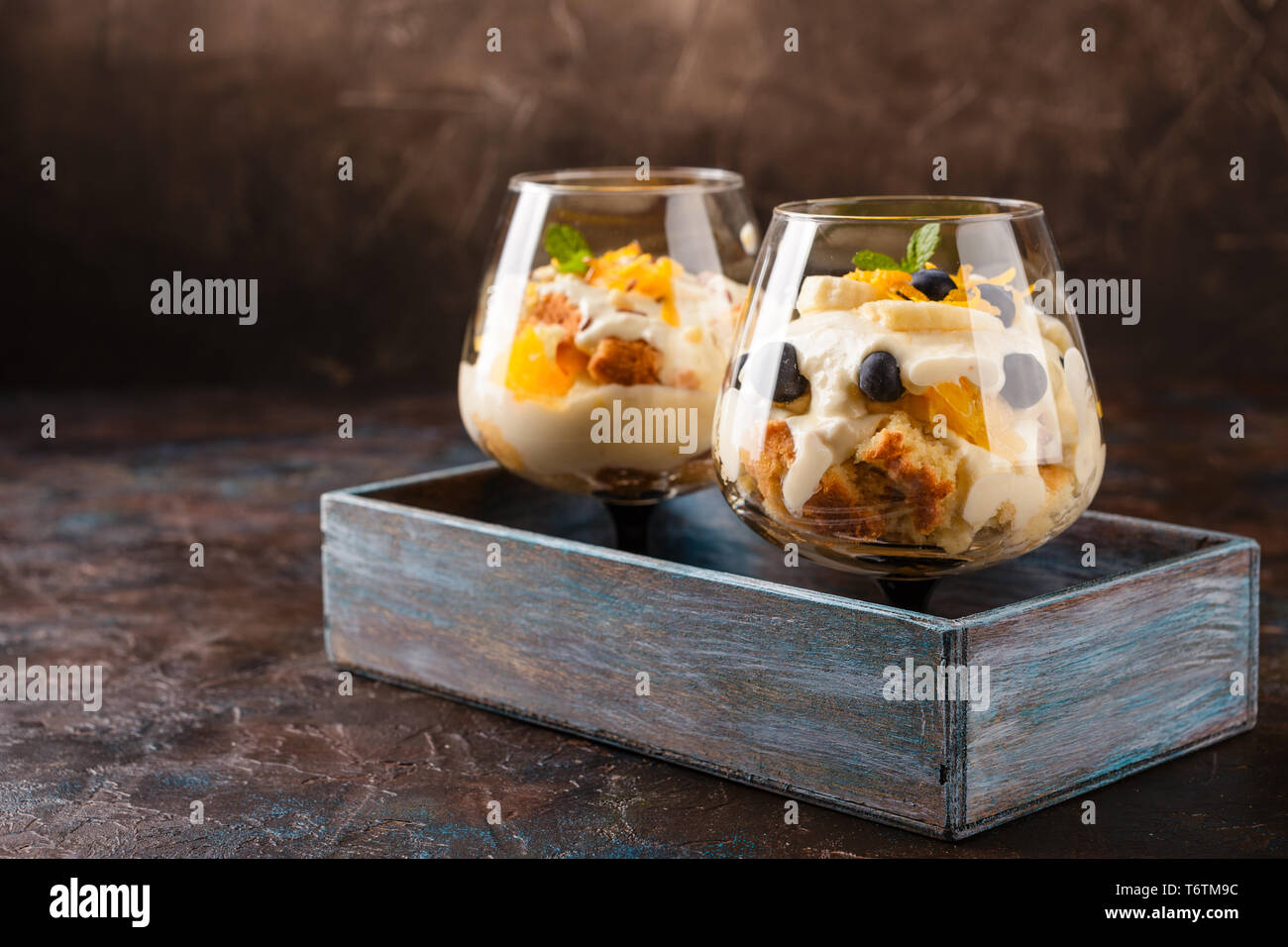 Healthy layered dessert trifle Stock Photo - Alamy