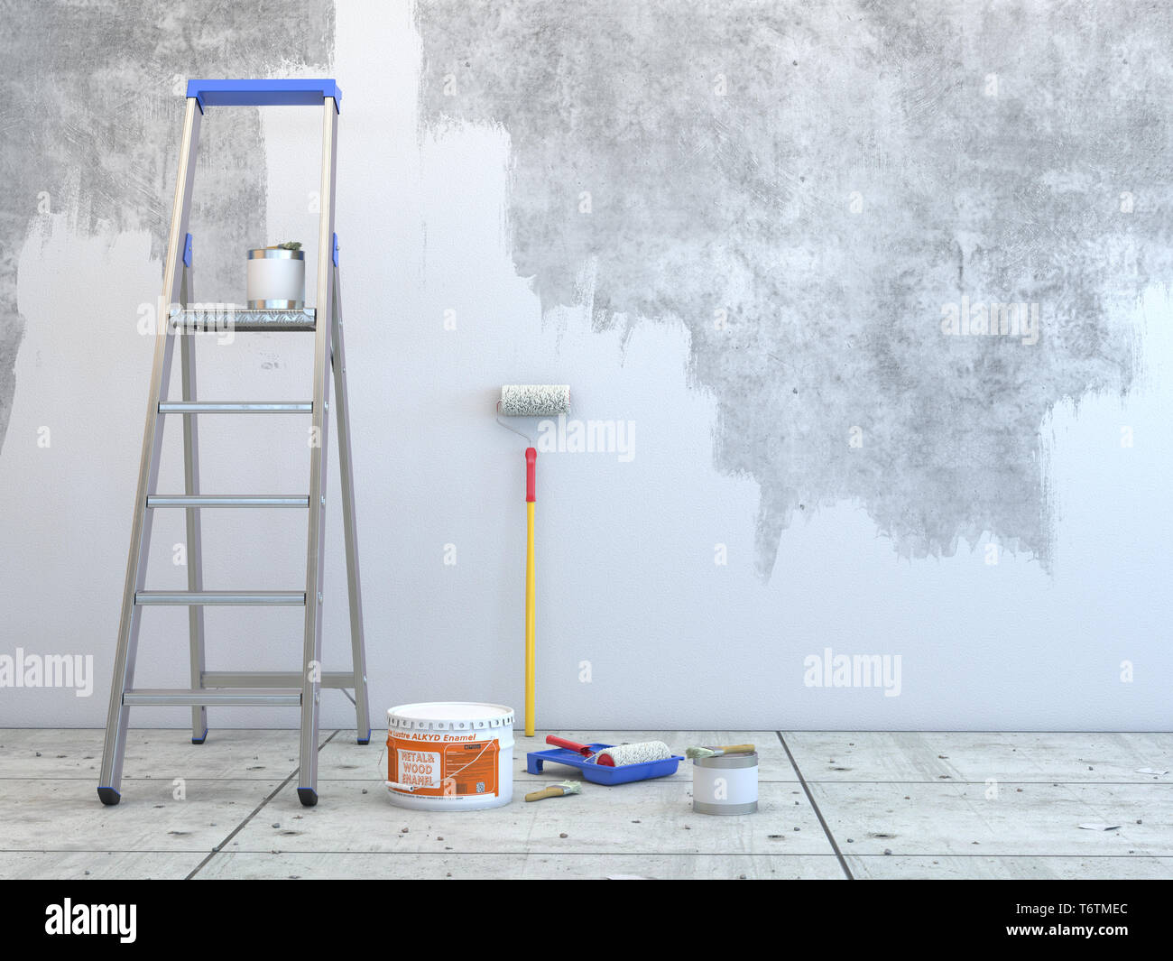 3D rendering wall painting Stock Photo - Alamy