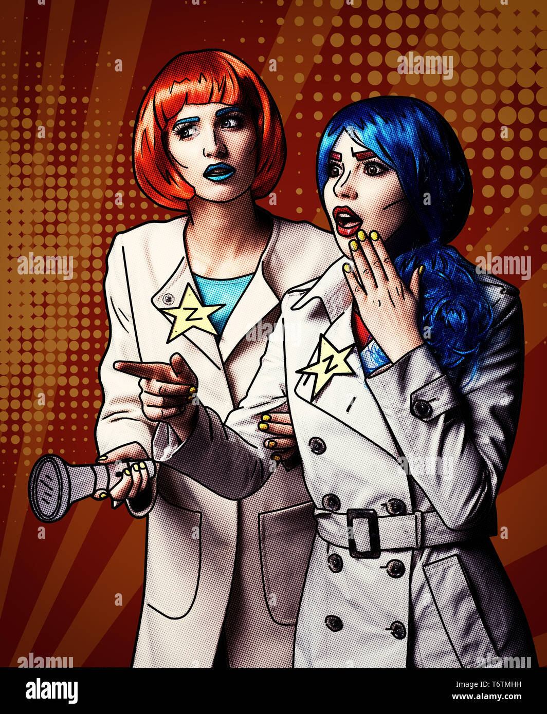 Female detectives investigate a crime Stock Photo - Alamy