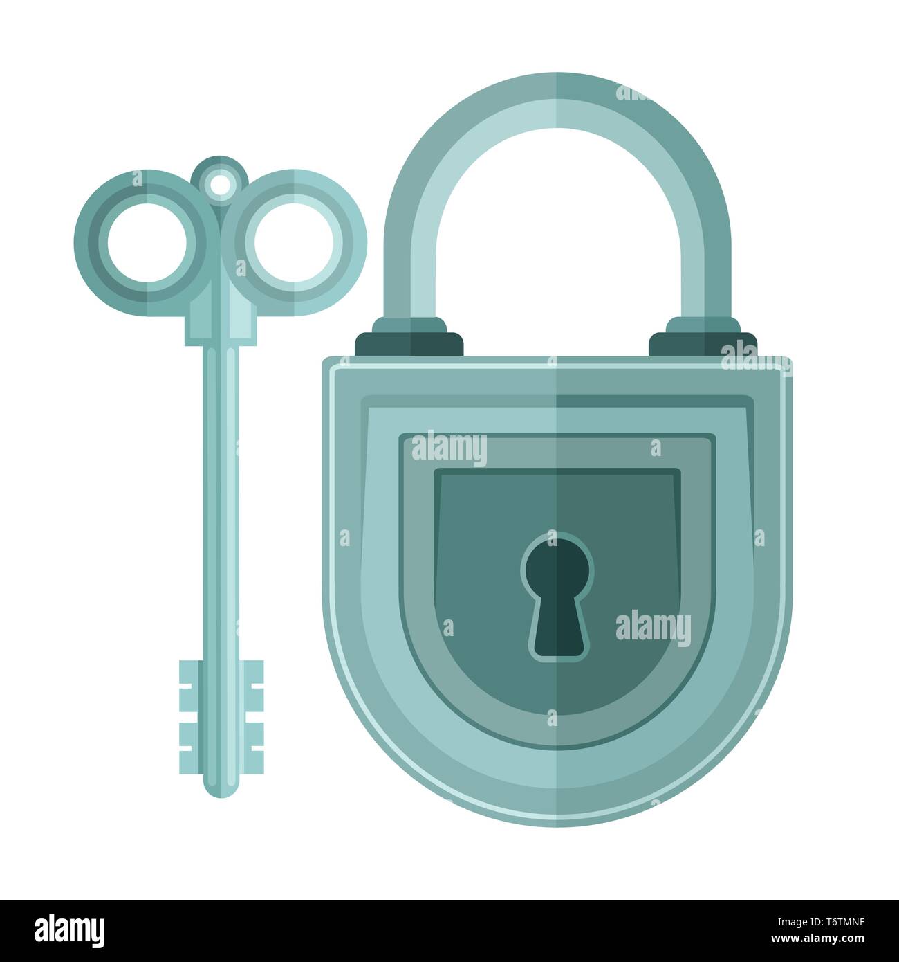 flat icon lock with key isolated on white Stock Vector Image & Art - Alamy