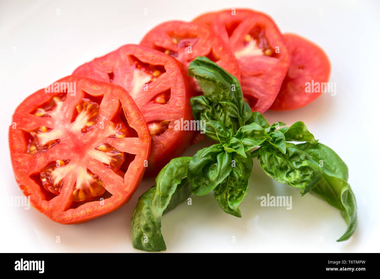 Tomato and basil Stock Photo - Alamy