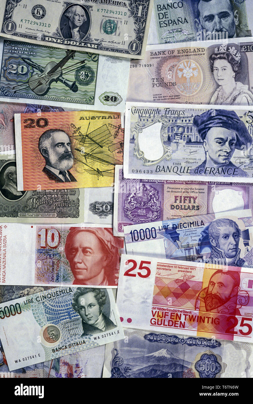 1987 HISTORICAL MONEY NATIONAL CURRENCIES Stock Photo - Alamy