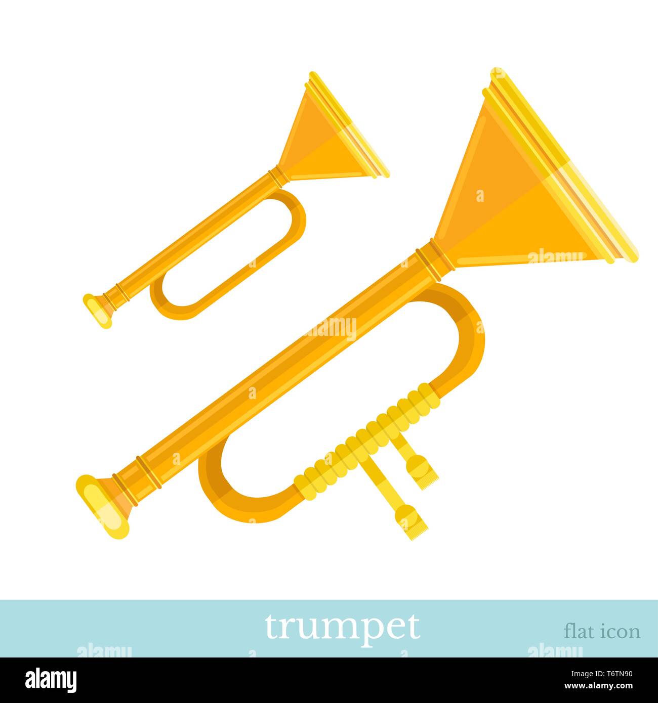 gold trumpet flat icon on white Stock Vector Image & Art - Alamy