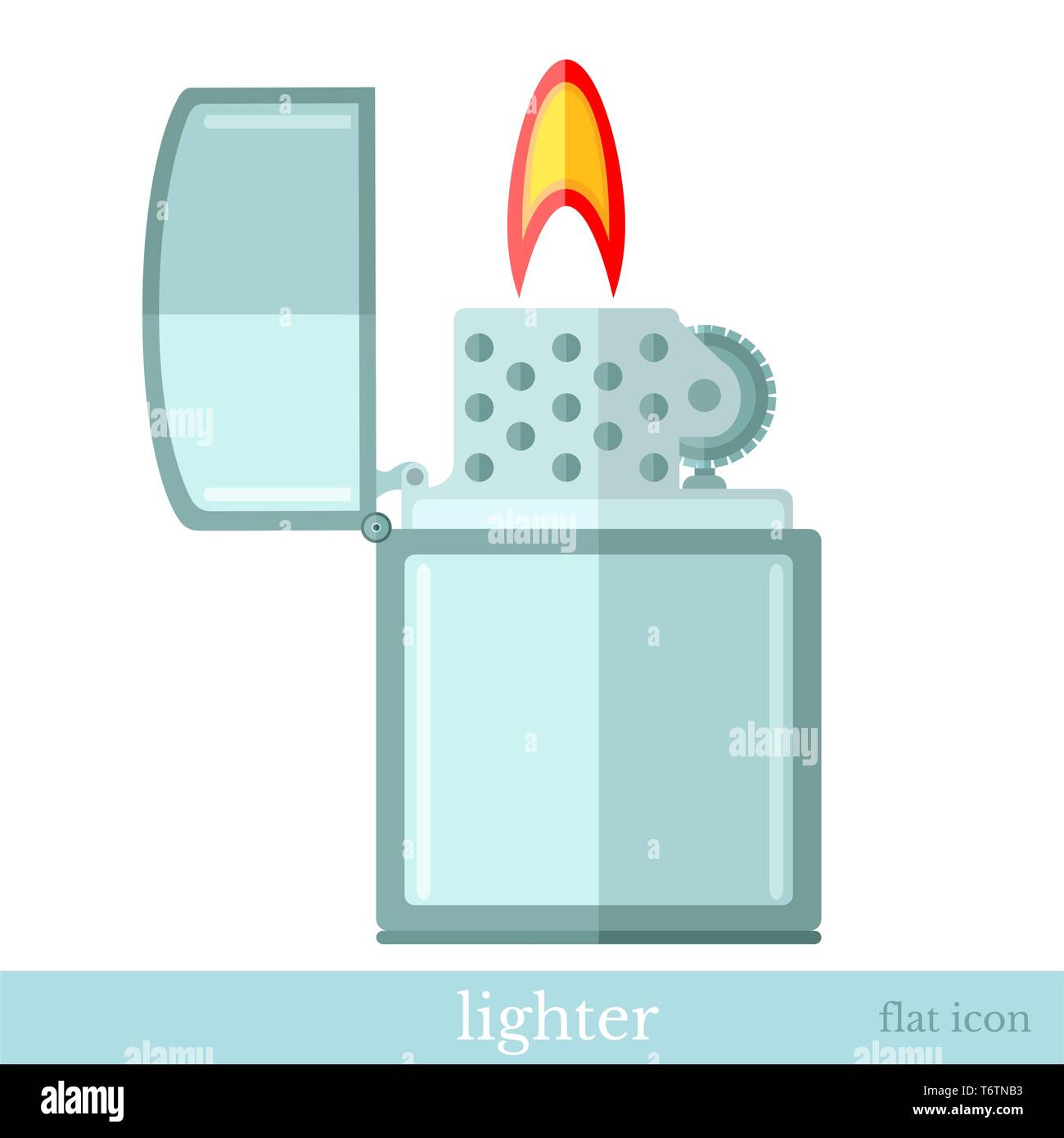 steel metal flat lighters vector isolated on white background Stock ...