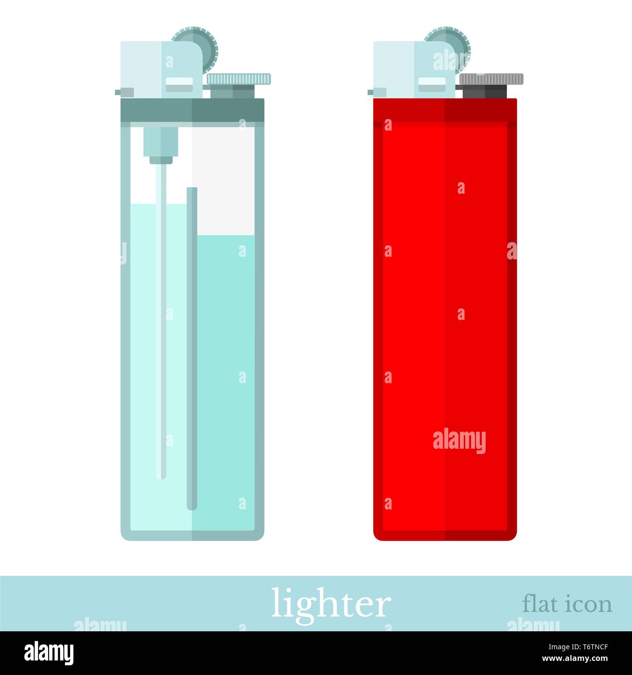 transparent and red flat lighters vector isolated on white background ...