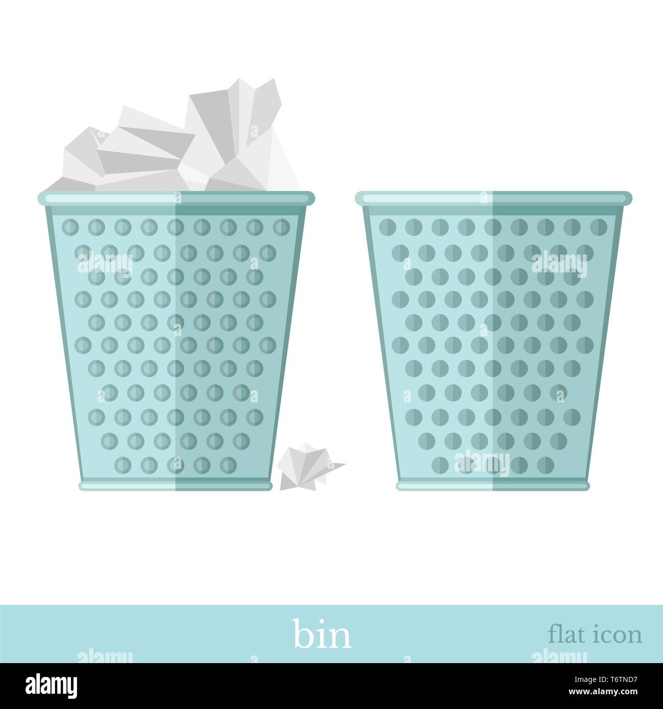 Crumpled paper into dustbin Stock Vector Images - Alamy