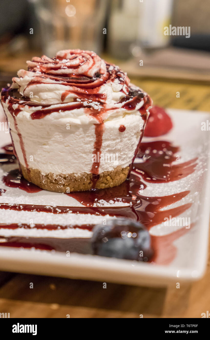 Round small cheesecake Stock Photo - Alamy