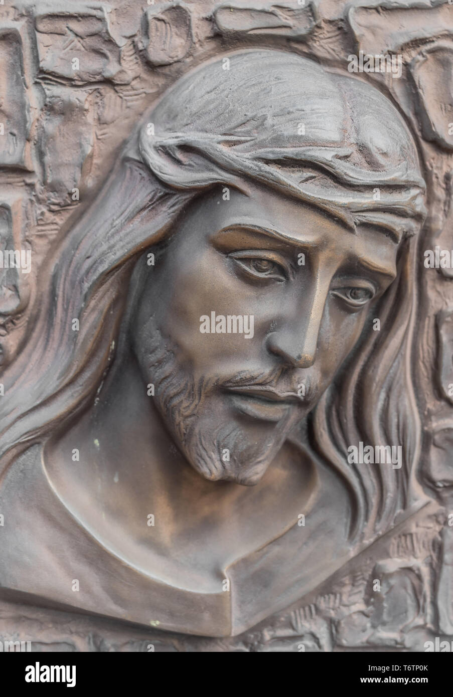 Bronze Bas-relief of Christ Stock Photo - Alamy