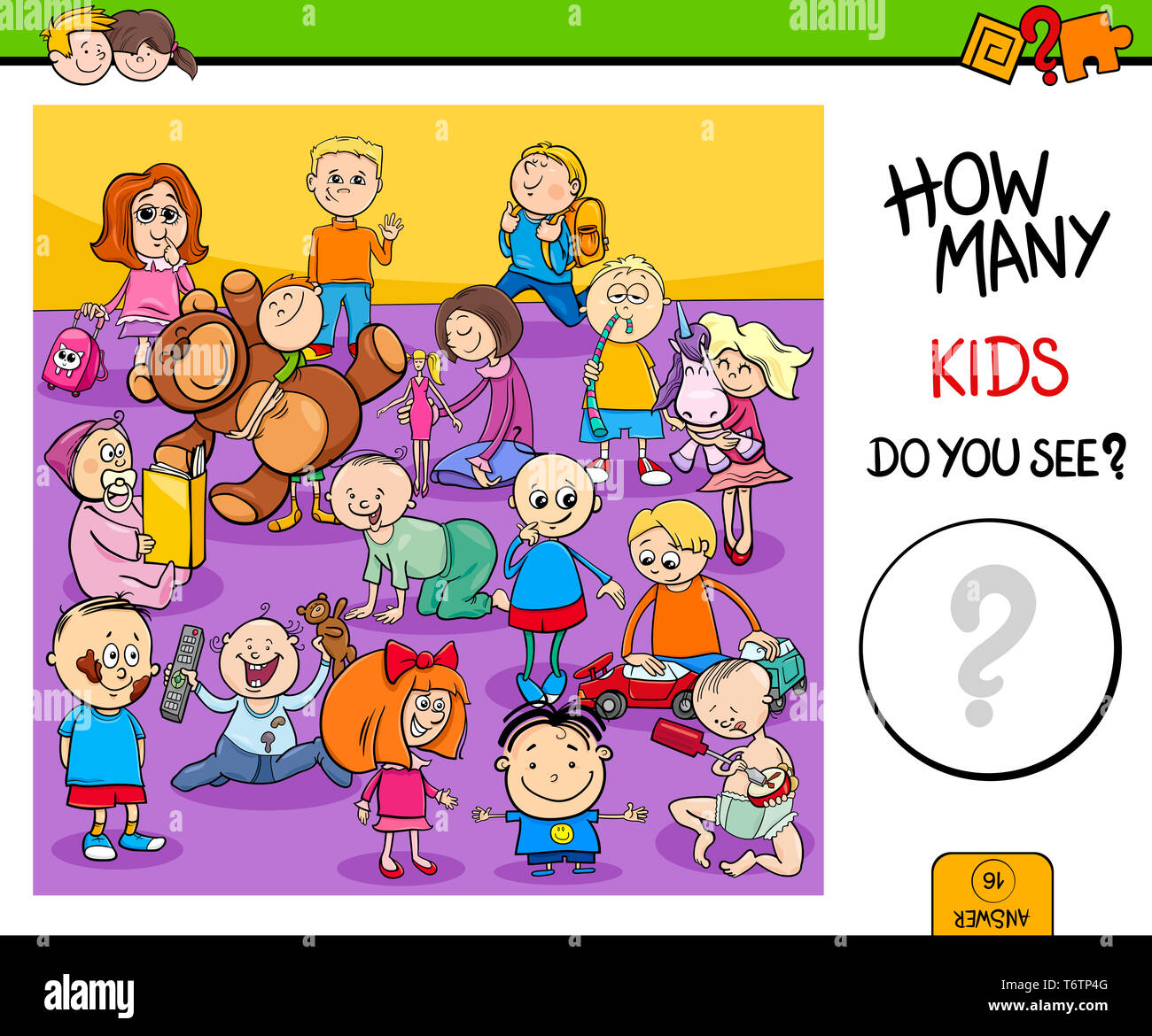 counting children characters educational game Stock Photo - Alamy