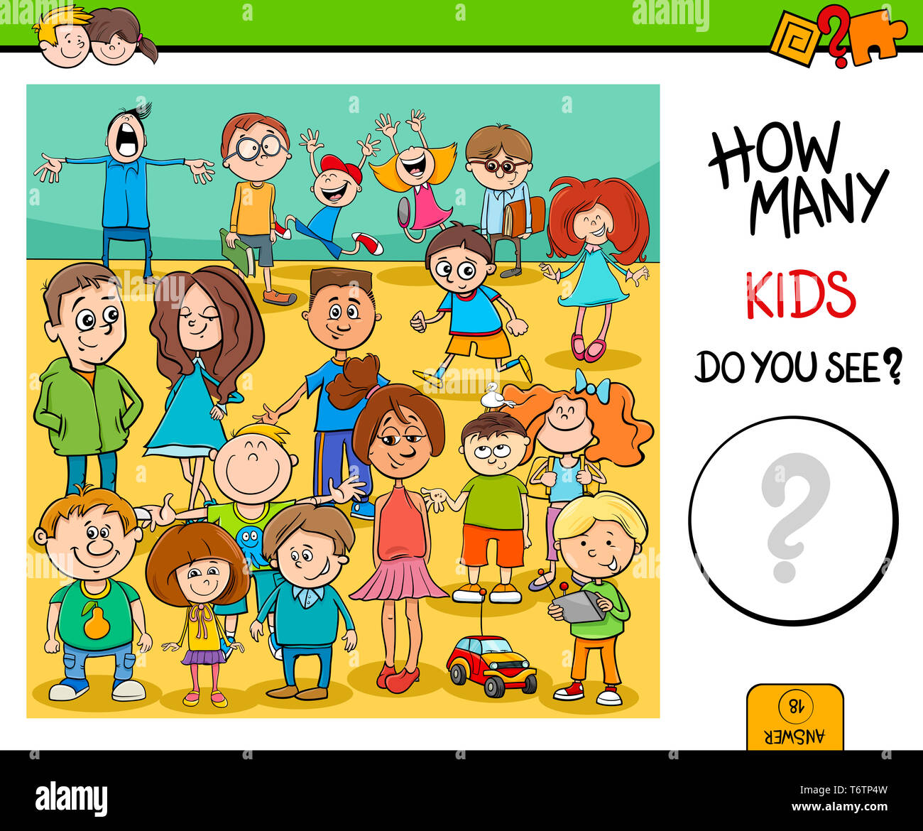 counting children characters educational activity Stock Photo - Alamy