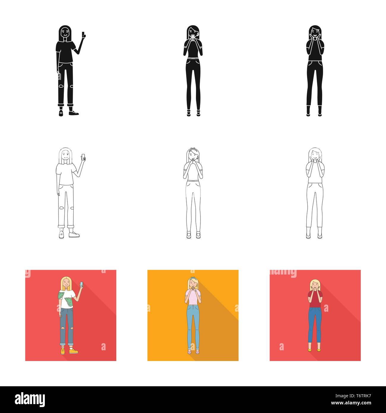 Vector design of posture and mood symbol. Collection of posture and ...